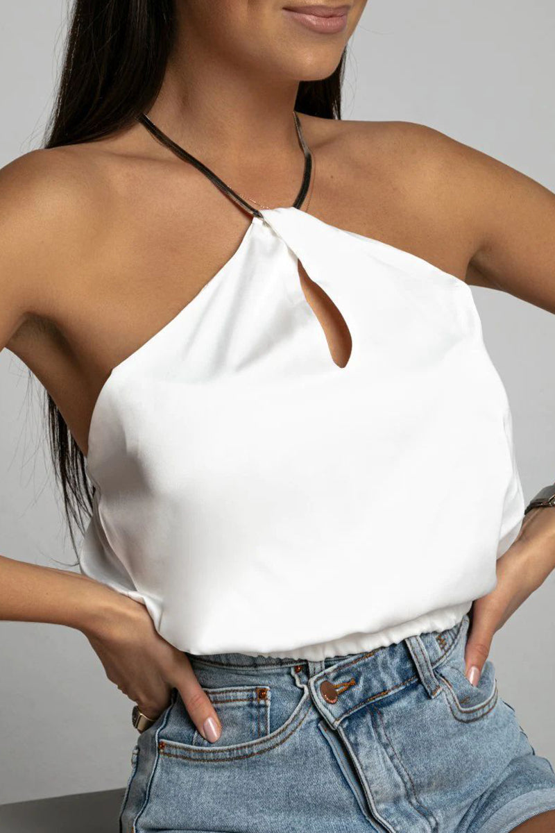 Sexy Solid Backless Halter Tops Bohonini